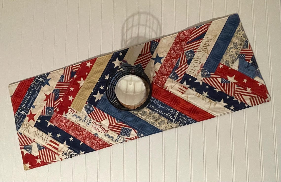 Patriotic Quilted Table Runner - Etsy