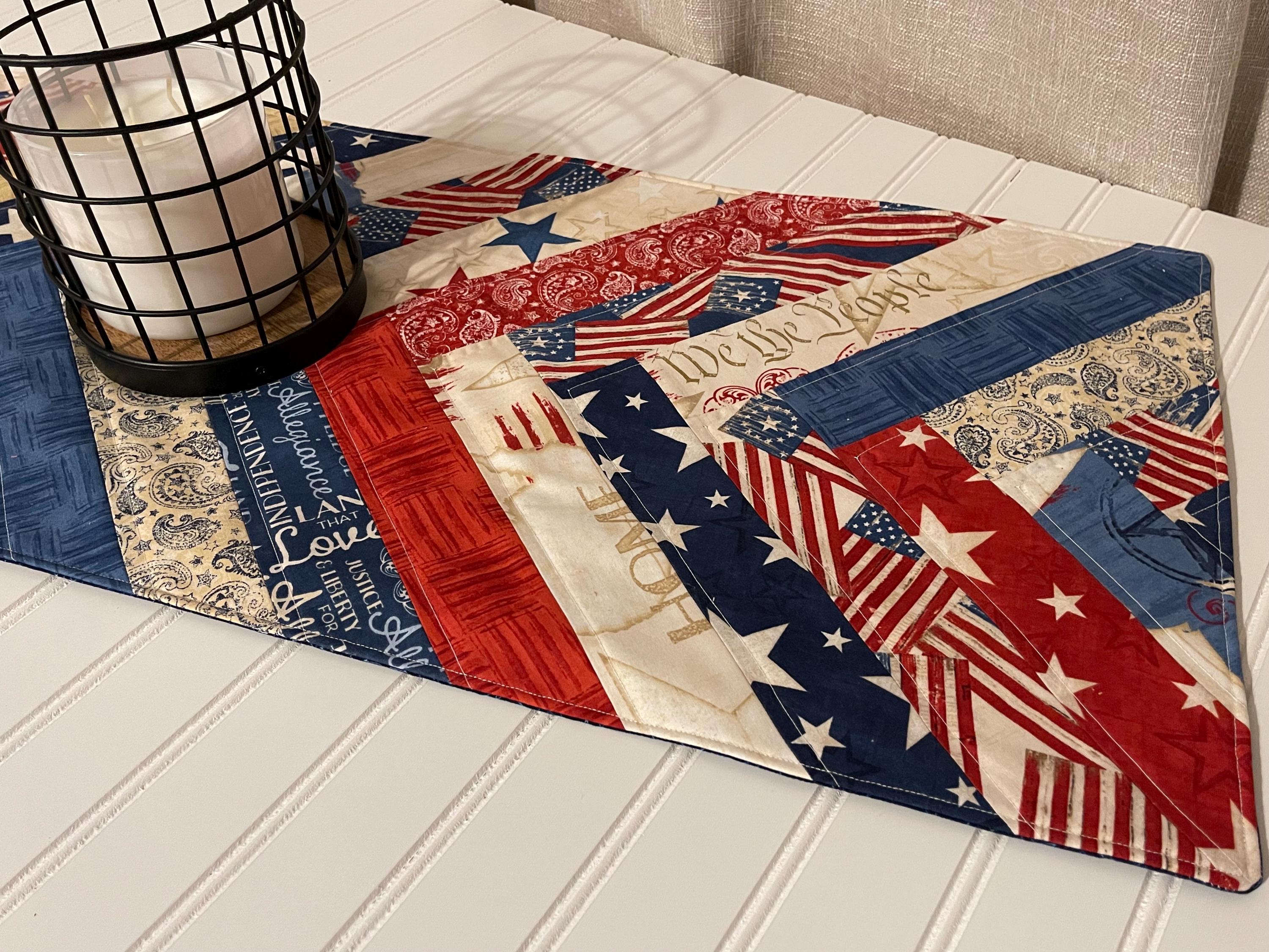 Patriotic Quilted Table Runner - Etsy