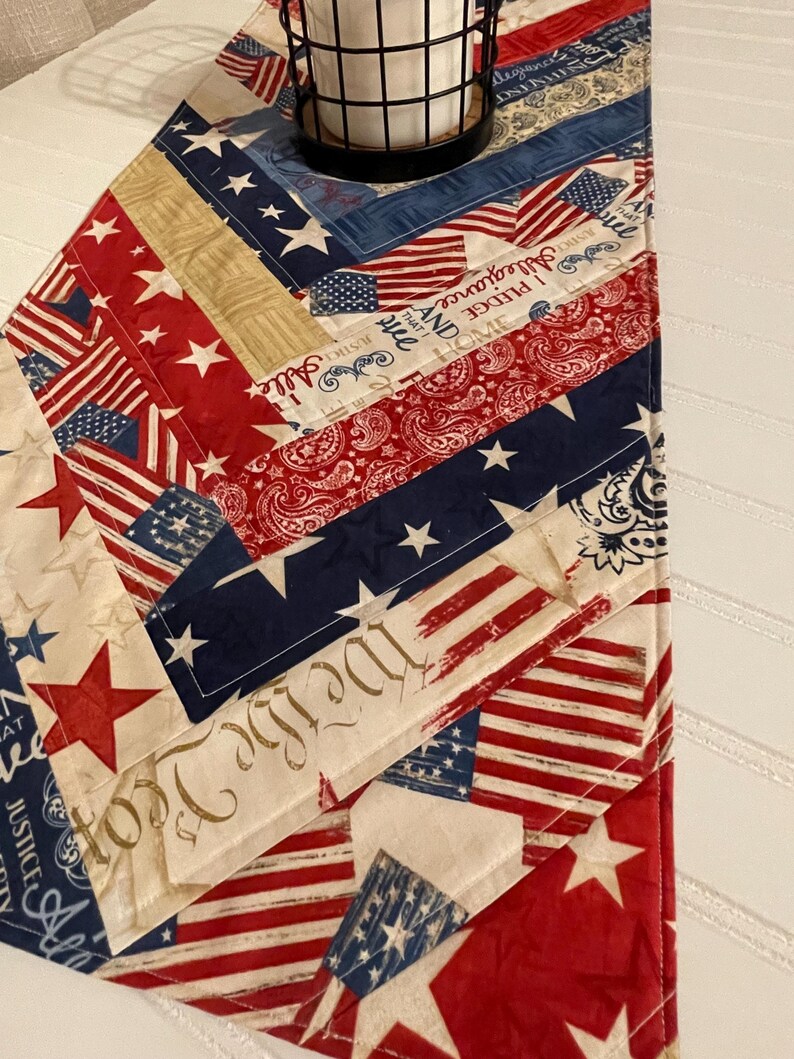 Patriotic Quilted Table Runner - Etsy
