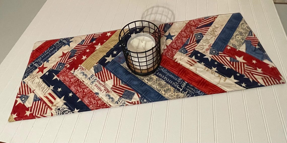 Patriotic Quilted Table Runner - Etsy