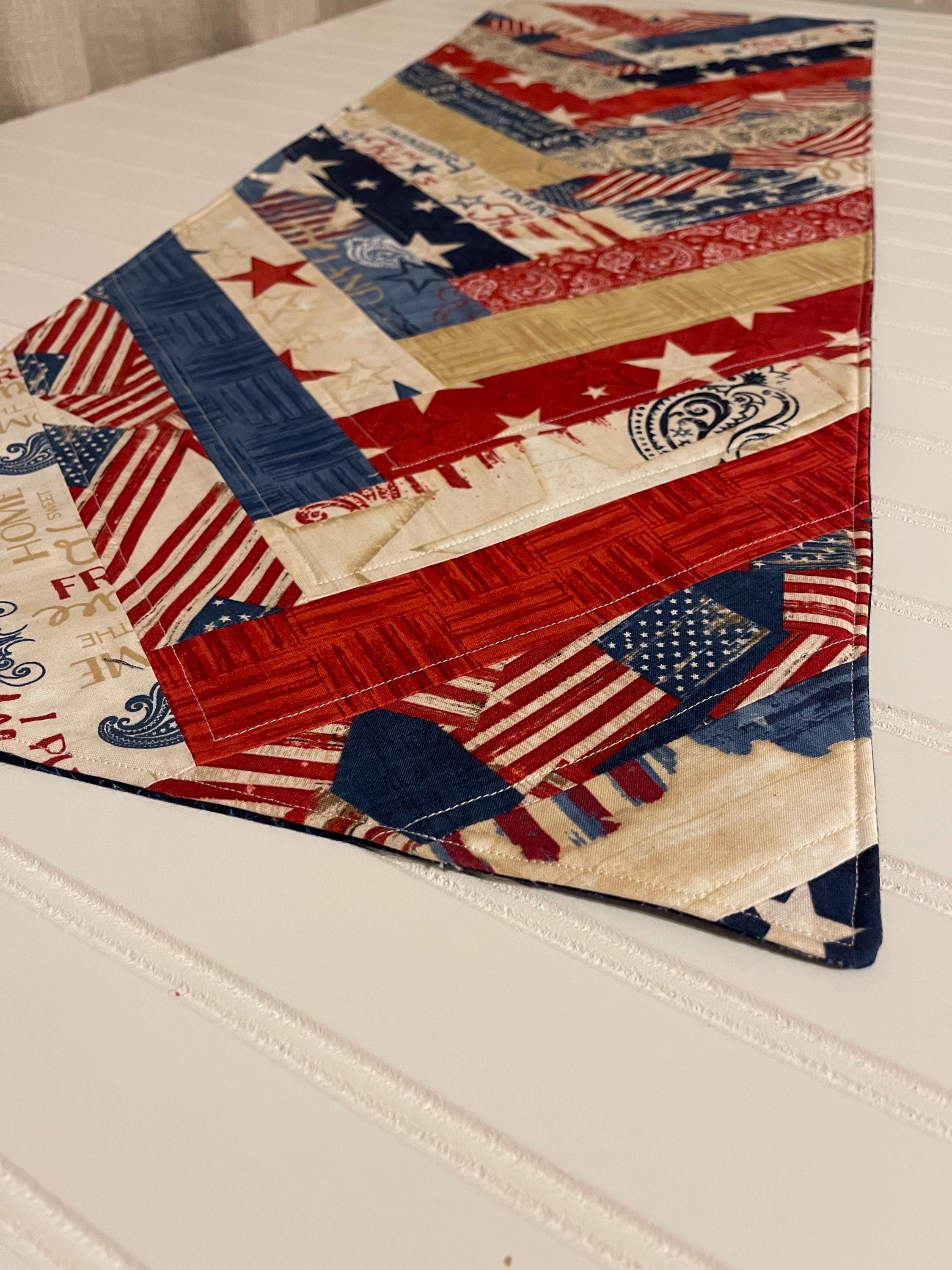 Patriotic Quilted Table Runner - Etsy