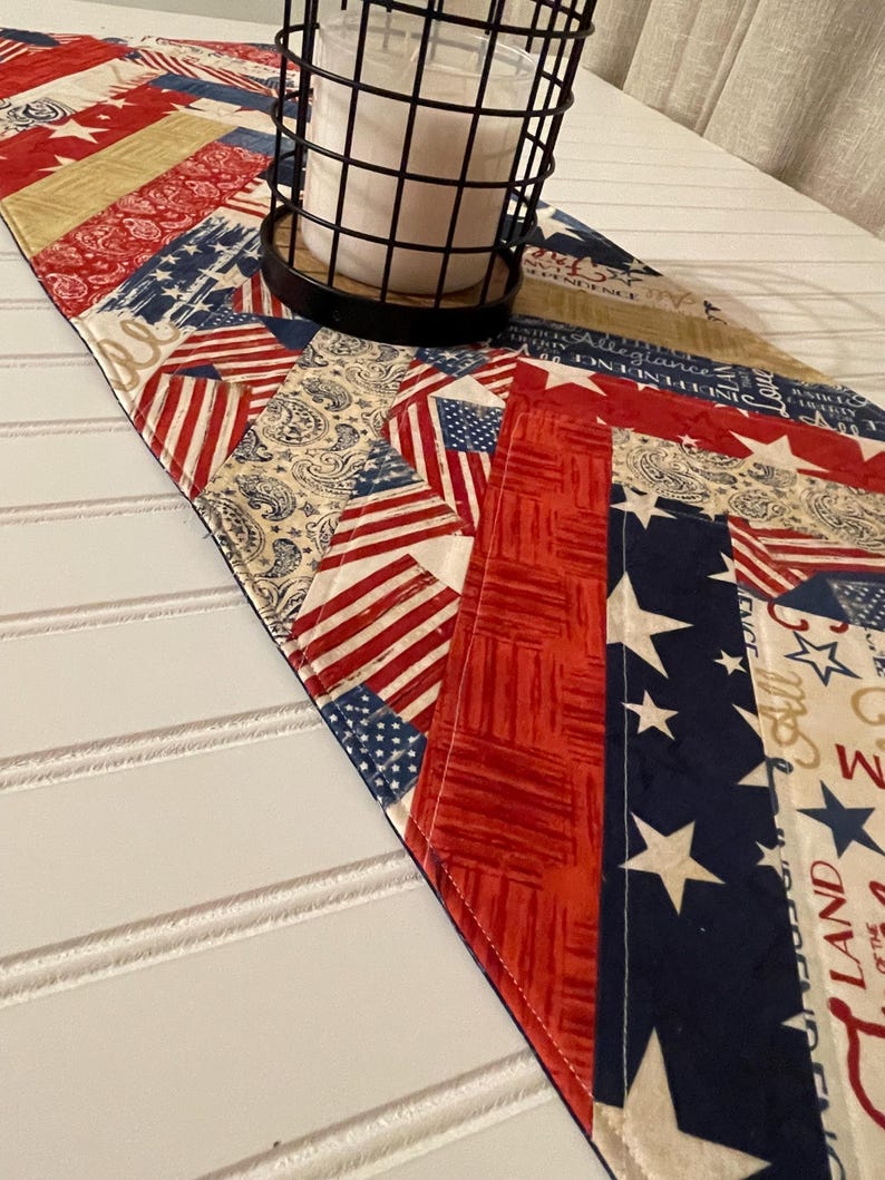 Patriotic Quilted Table Runner - Etsy