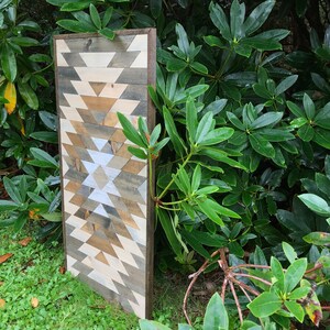 Rustic Gray Hues Aztec Print Wood Wall Art - Etsy