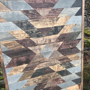 Rustic Brown Hues Aztec Print Wood Wall Art - Etsy