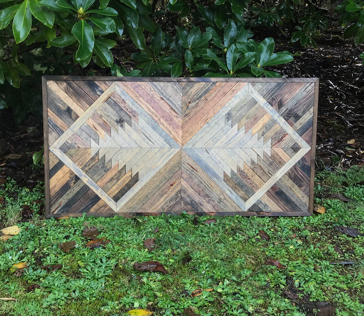 Rustic Modern Geometric Wood Pattern Wall Art | Etsy