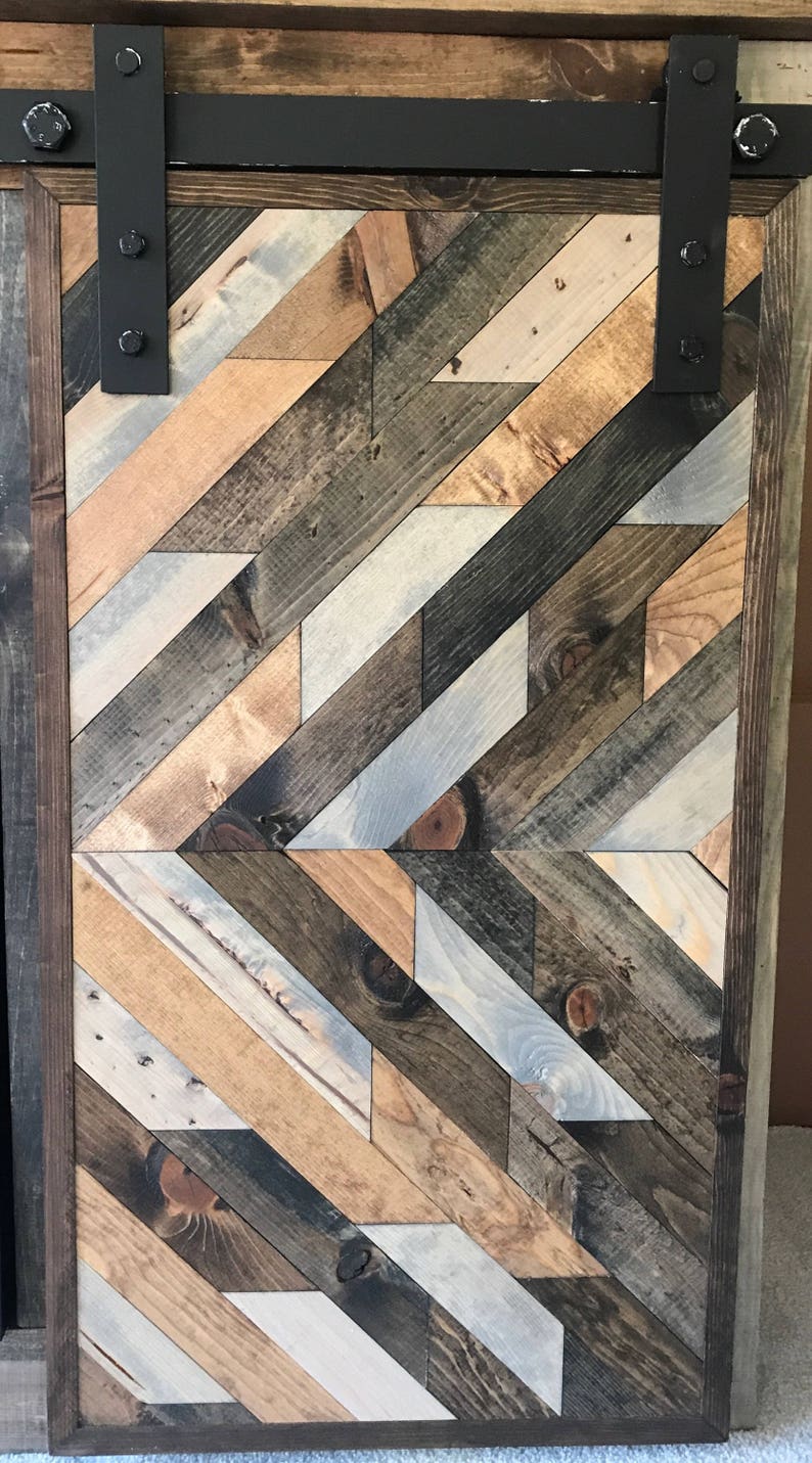Rustic Modern Geometric Bi-parting Barn Doors - Etsy
