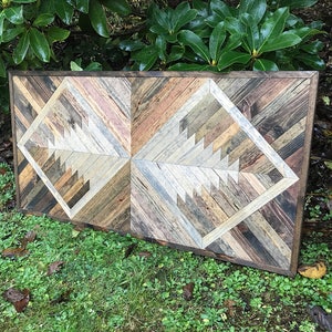 Rustic Modern Geometric Wood Pattern Wall Art - Etsy Portugal