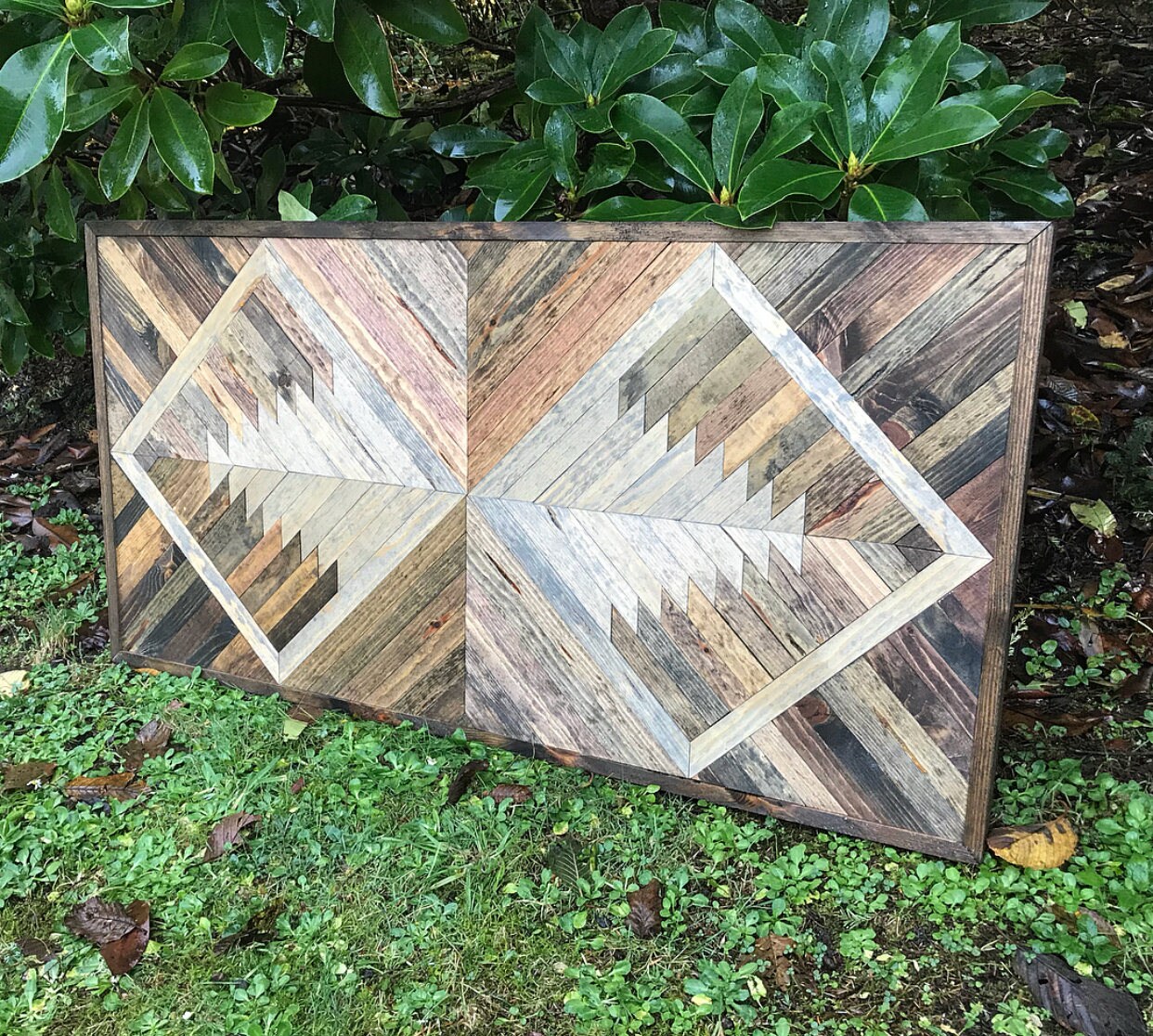 Rustic Modern Geometric Wood Pattern Wall Art | Etsy