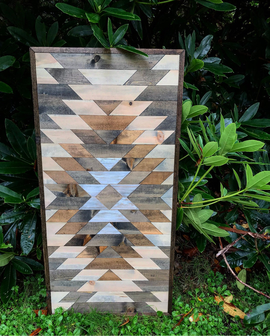 Rustic Gray Hues Aztec Print Wood Wall Art - Etsy