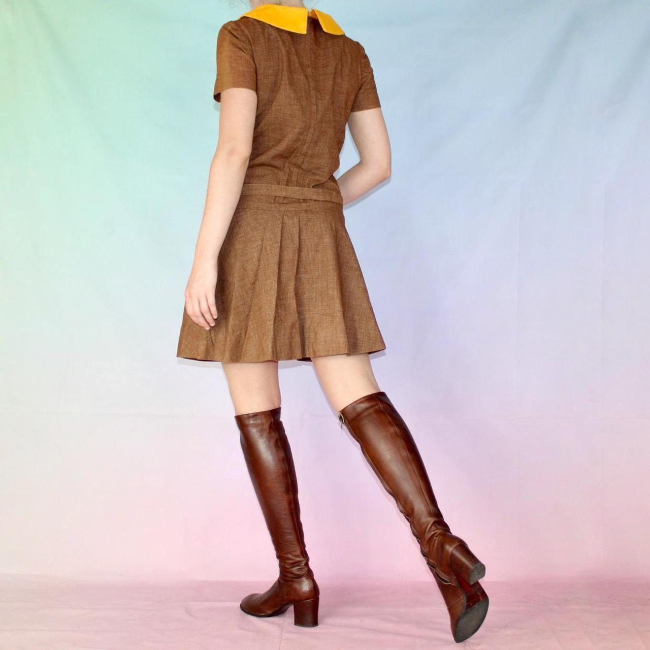 Vintage 60s Mod Collar Mini Dress - Etsy