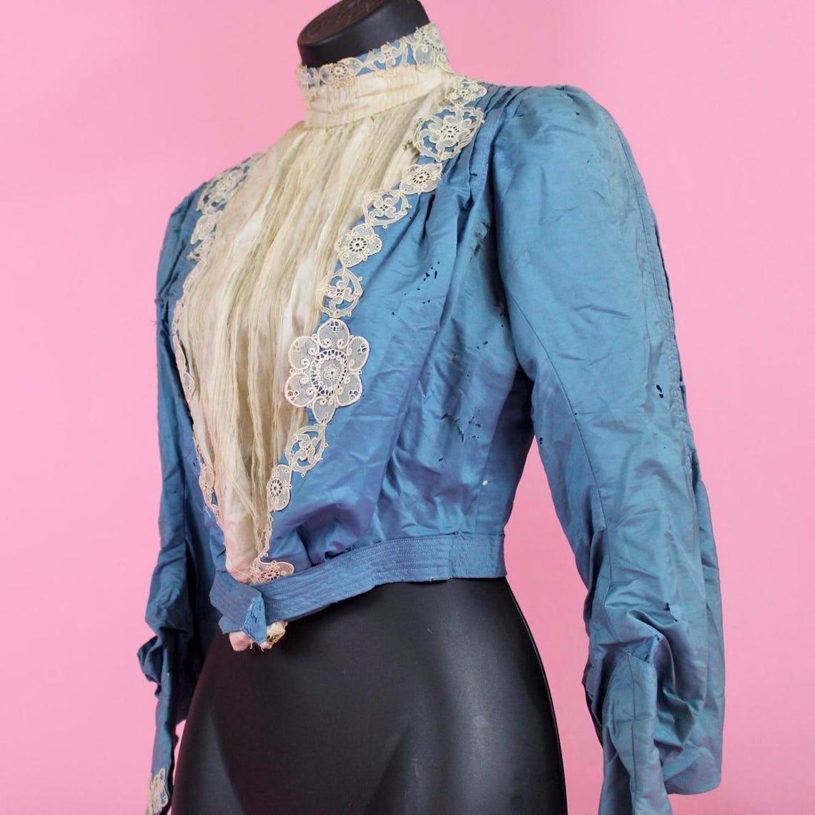 Antique 1800s Lace and Silk Corset Bodice - Etsy
