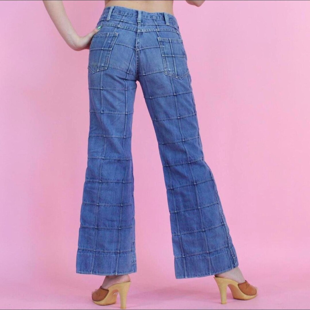 Vintage 70s Bell Bottom Patchwork Jeans - Etsy