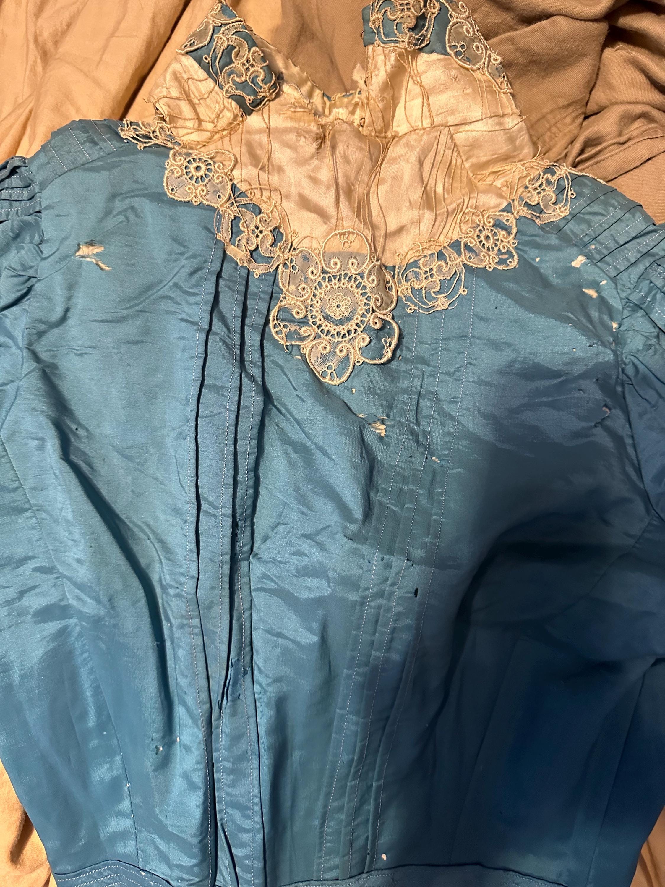 Antique 1800s Lace and Silk Corset Bodice - Etsy
