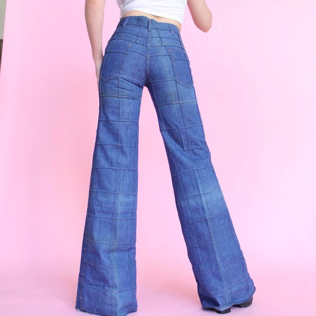Vintage 70s Patchwork Bell Bottom Jeans - Etsy