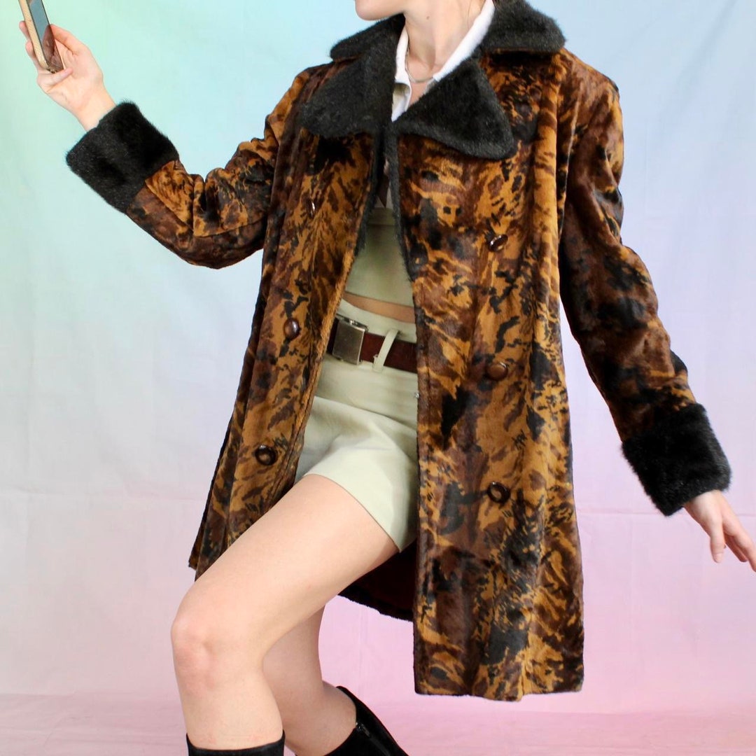 Vintage 60s 70s Faux Fur Coat - Etsy