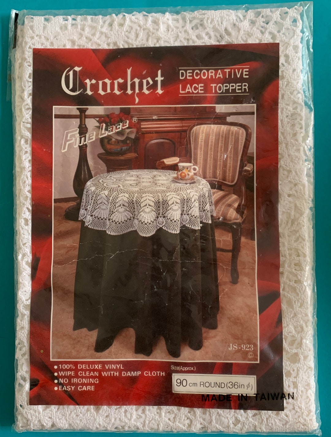 Vintage Country Lace Vinyl Table Topper 36 Inches Round White - Etsy