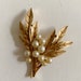 Vintage Trifari Gold Tone Leaf Pearl Brooch - Etsy