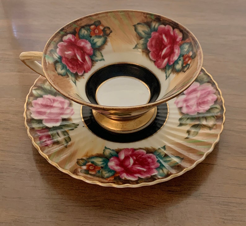 Vintage Hand Painted Lefton China Fluted Tea Cup and Saucer Set #975 ...