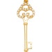 Solid 14K Yellow Gold Dangle Key Round Cut CZ Ladies Pendant Charm - Etsy