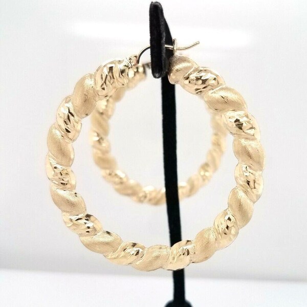 10k Large Square Hoop Earrings - Etsy