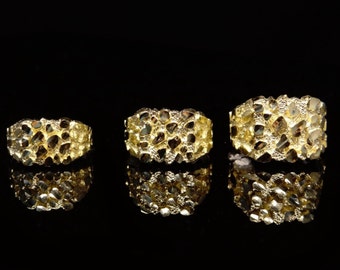 Gold nugget ring | Etsy