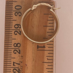 14K Yellow Gold 7MM Hoop Earrings 20.5 MM Snap Closure 2.76 Grams ...