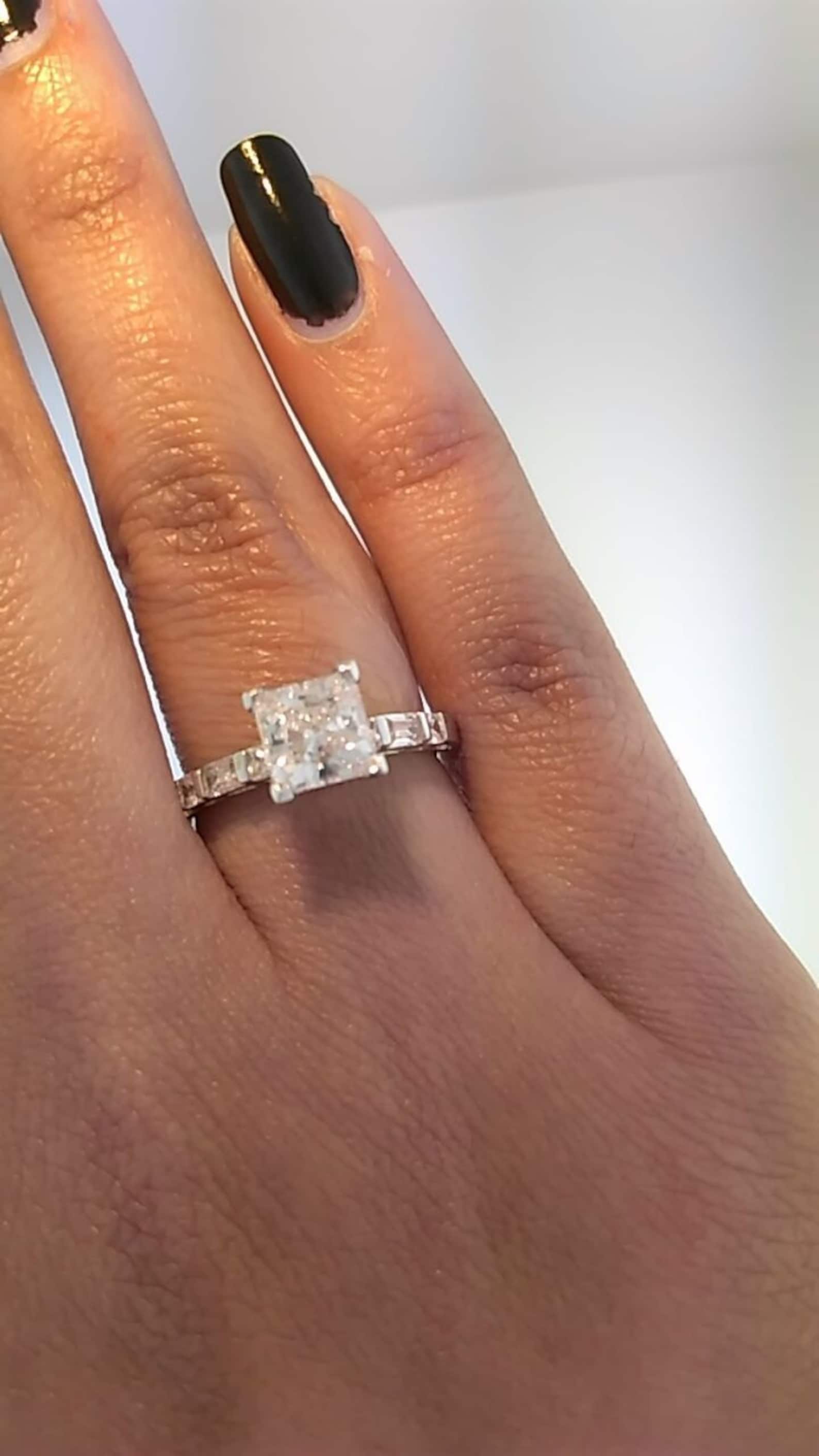 1.0 CT Princess Cut Diamond Engagement Wedding Bridal Ring 14k - Etsy