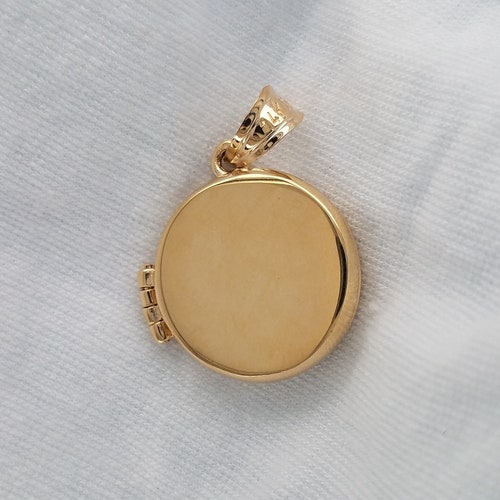 14K Solid Yellow Gold Heart Locket Photo Pendant Mother's - Etsy