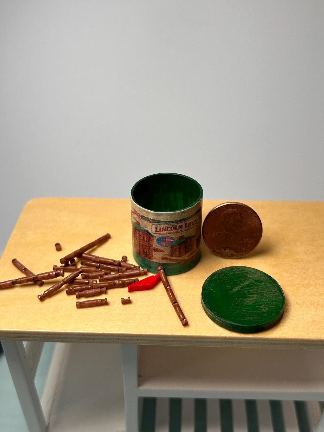 Miniature Lincoln Logs Toy. Dollhouse Miniature. 1 Inch Scale - Etsy