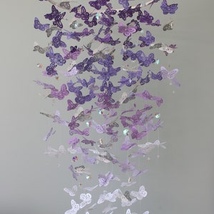 Crystal Butterfly Mobile/monarch Butterfly Mobile/purple Ombre ...