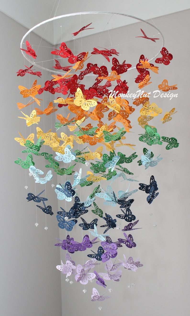 Butterfly Mobile/bright and Cheerful/multicolour Butterfly Mobile ...