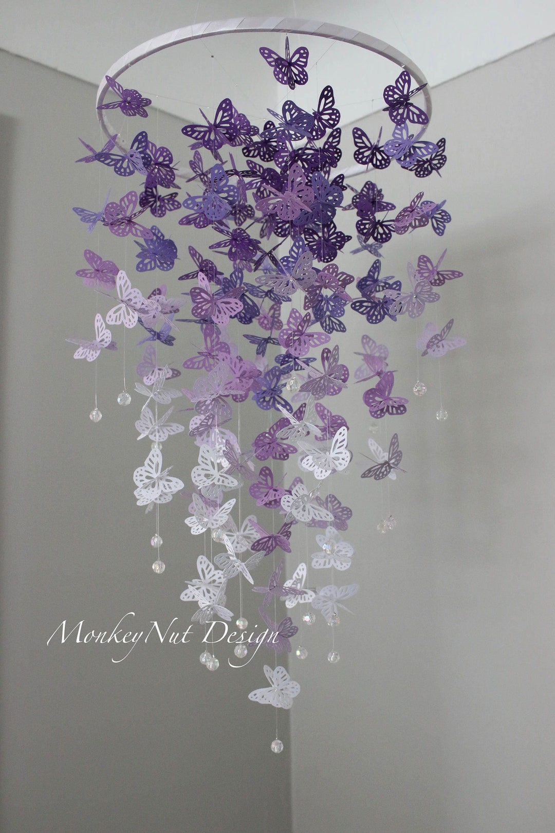 Purple Butterfly Mobile/monarch Butterfly Chandelier Mobile/kids Room ...