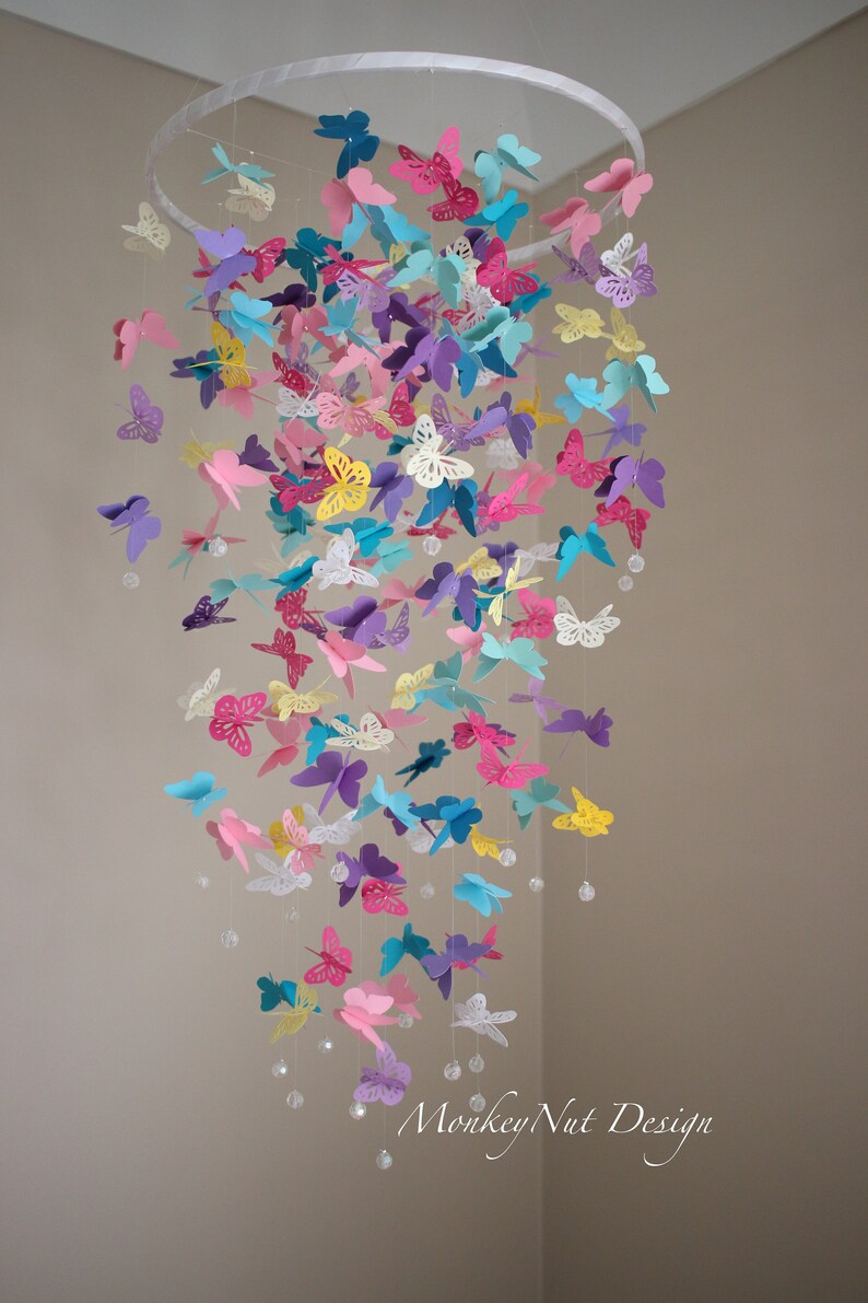 Butterfly Mobile/monarch Butterfly Chandelier Mobile/pink | Etsy
