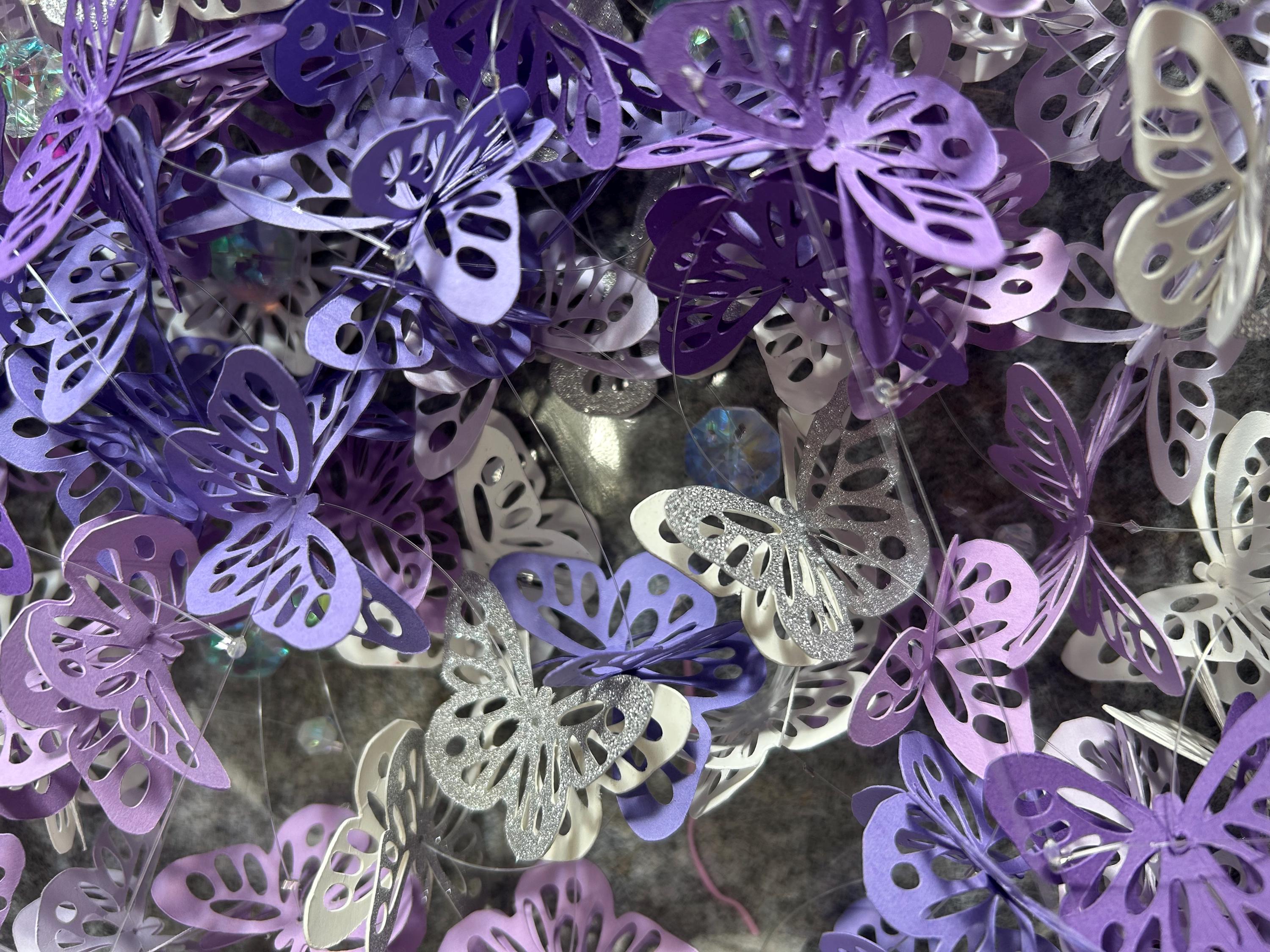 Crystal Butterfly Mobile/monarch Butterfly Mobile/purple Ombre ...