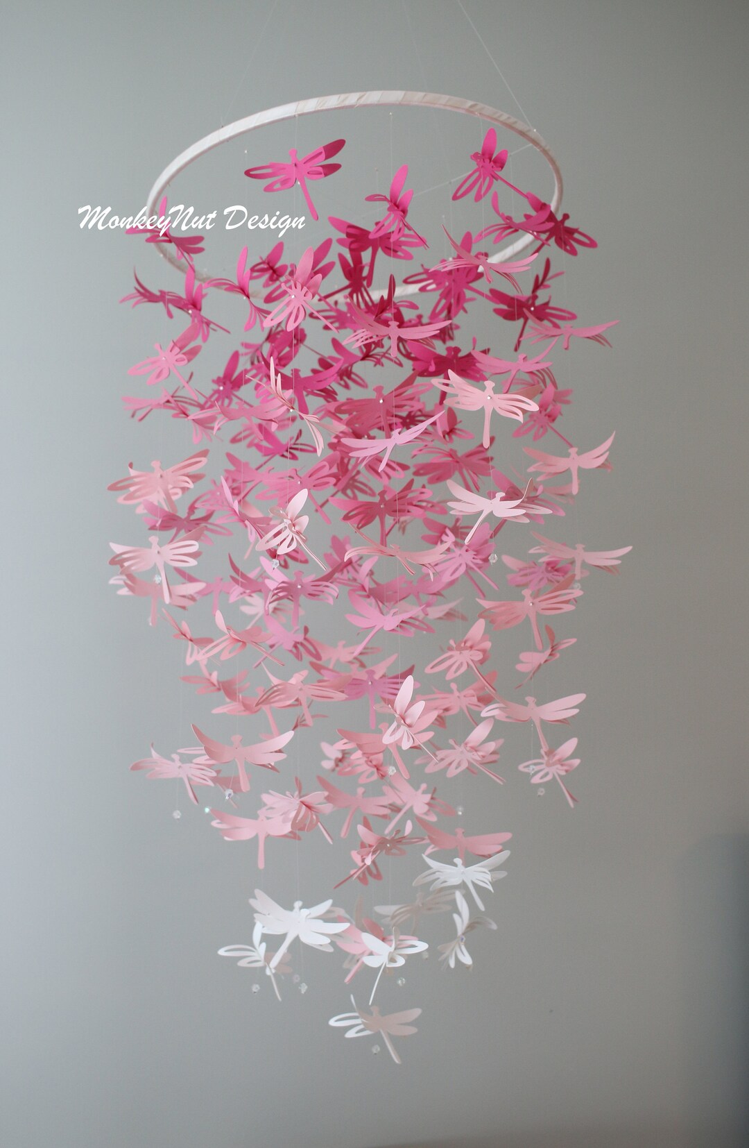 Pink Ombré Dragonfly Mobile/blush Butterfly Chandelier Mobile/baby ...