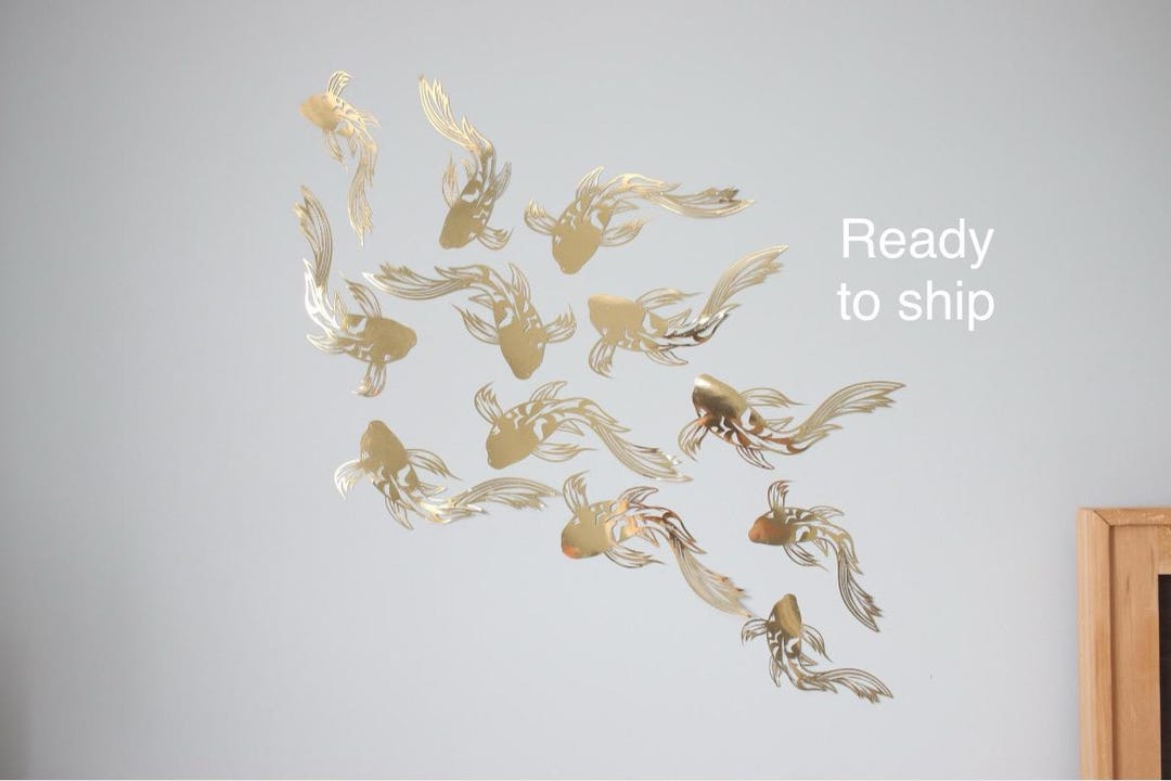 Large Metalic Gold Cardstock Wall Koi Fish/12pc/nursery Decor/wall ...