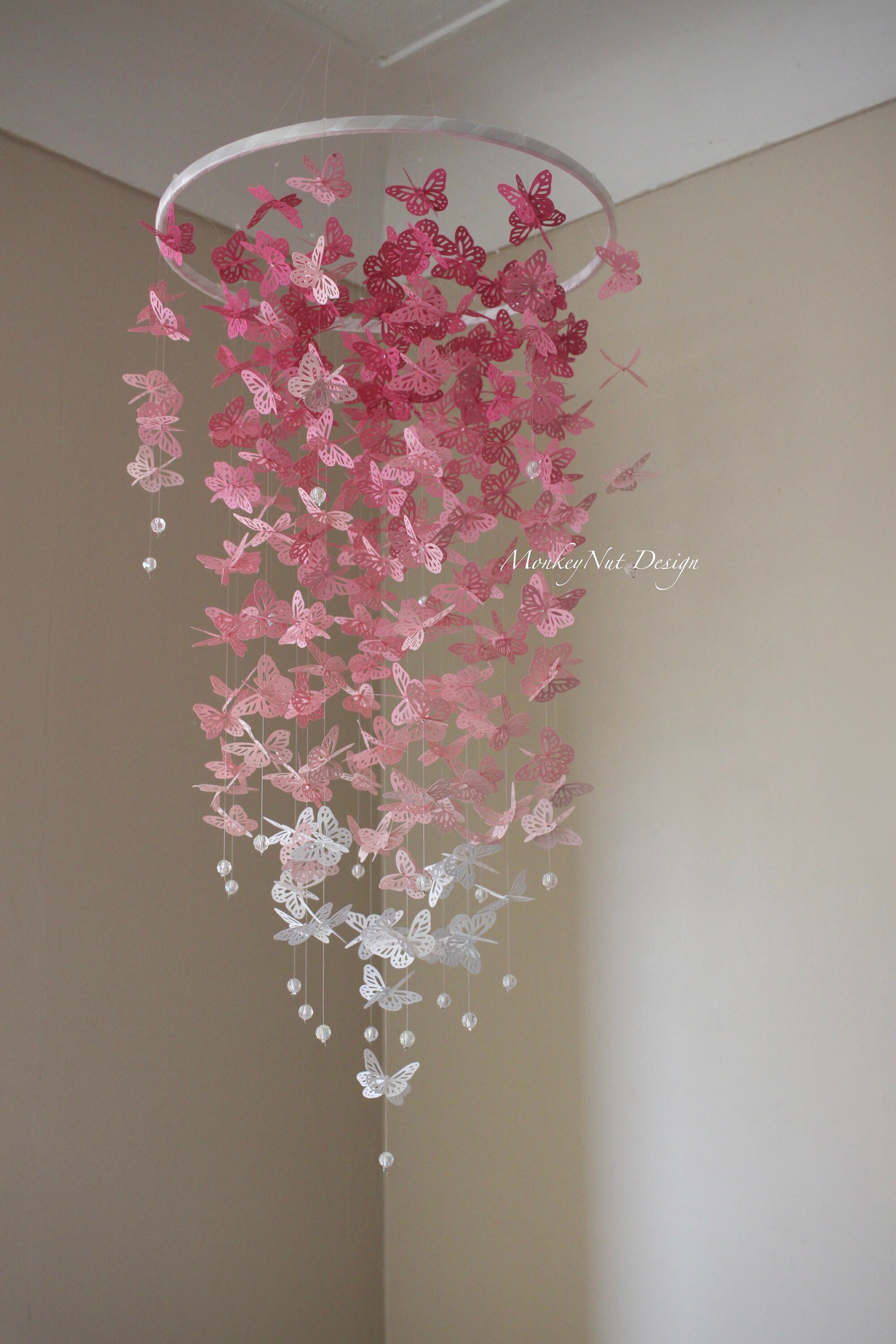 Full-bodied Pink ombre Butterfly Crib Mobile/Monarch butterfly | Etsy