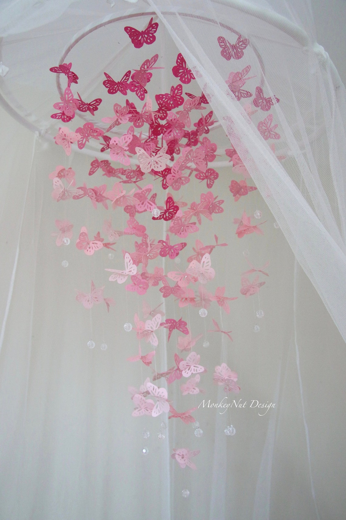 Butterfly Mobile/pink Butterfly Mobile/butterfly Chandelier Mobile/baby ...