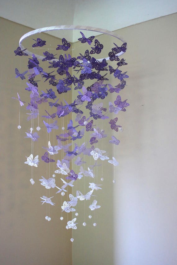 Butterfly Mobile/monarch Butterfly Chandelier Mobile/purple | Etsy