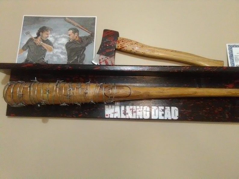 The Walking Dead Negans Bat Lucille With Rick Grimes Axe and a Signed ...