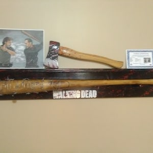 The Walking Dead Negans Bat Lucille With Rick Grimes Axe and a Signed ...