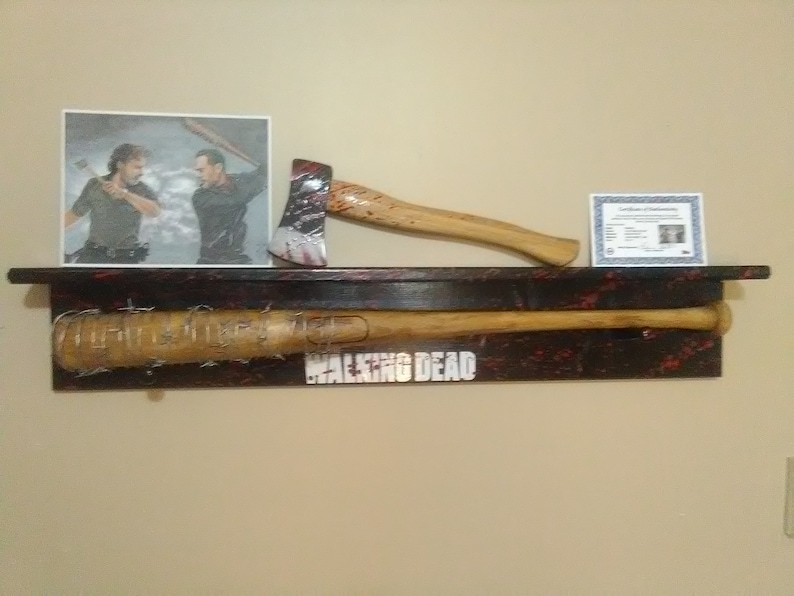 The Walking Dead Negans Bat Lucille With Rick Grimes Axe and a Signed ...