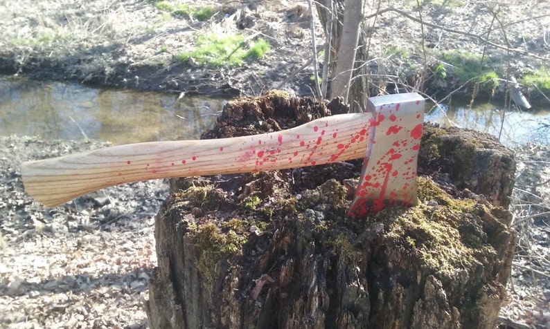 Rick Grimes' "axe " ( Prop) the Walking Dead Blood Splatter Zombie ...