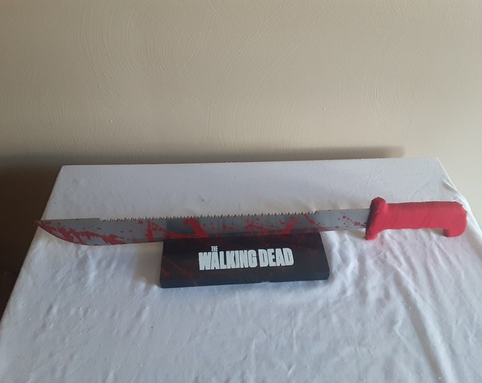 The Walking Dead Rick Grimes' red Handle Machete Prop and Display With ...