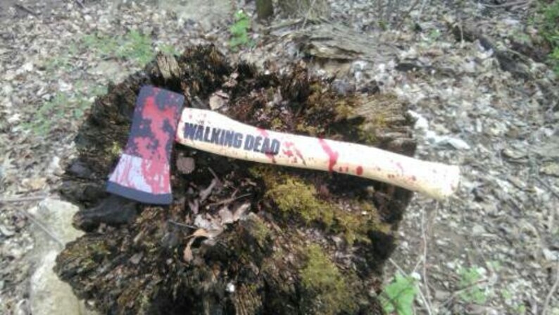 Rick Grimes' "axe " ( Prop) the Walking Dead Blood Splatter Zombie ...