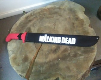 Rick Grimes' red Handle Machete Prop the Walking Dead Blood Splatter - Etsy
