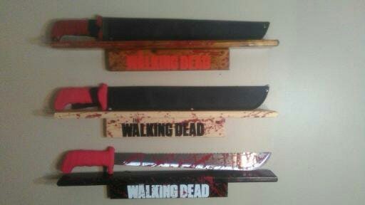 The Walking Dead Rick Grimes Red Handle Machete Prop Amc With Wall ...