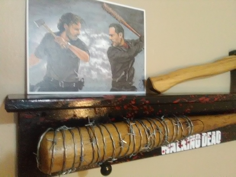 The Walking Dead Negans Bat Lucille With Rick Grimes Axe and a Signed ...