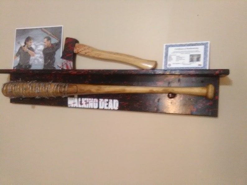 The Walking Dead Negans Bat Lucille With Rick Grimes Axe and a Signed ...