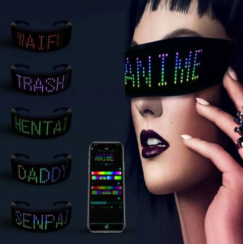 Cyberpunk Customizable LED Glasses - Etsy